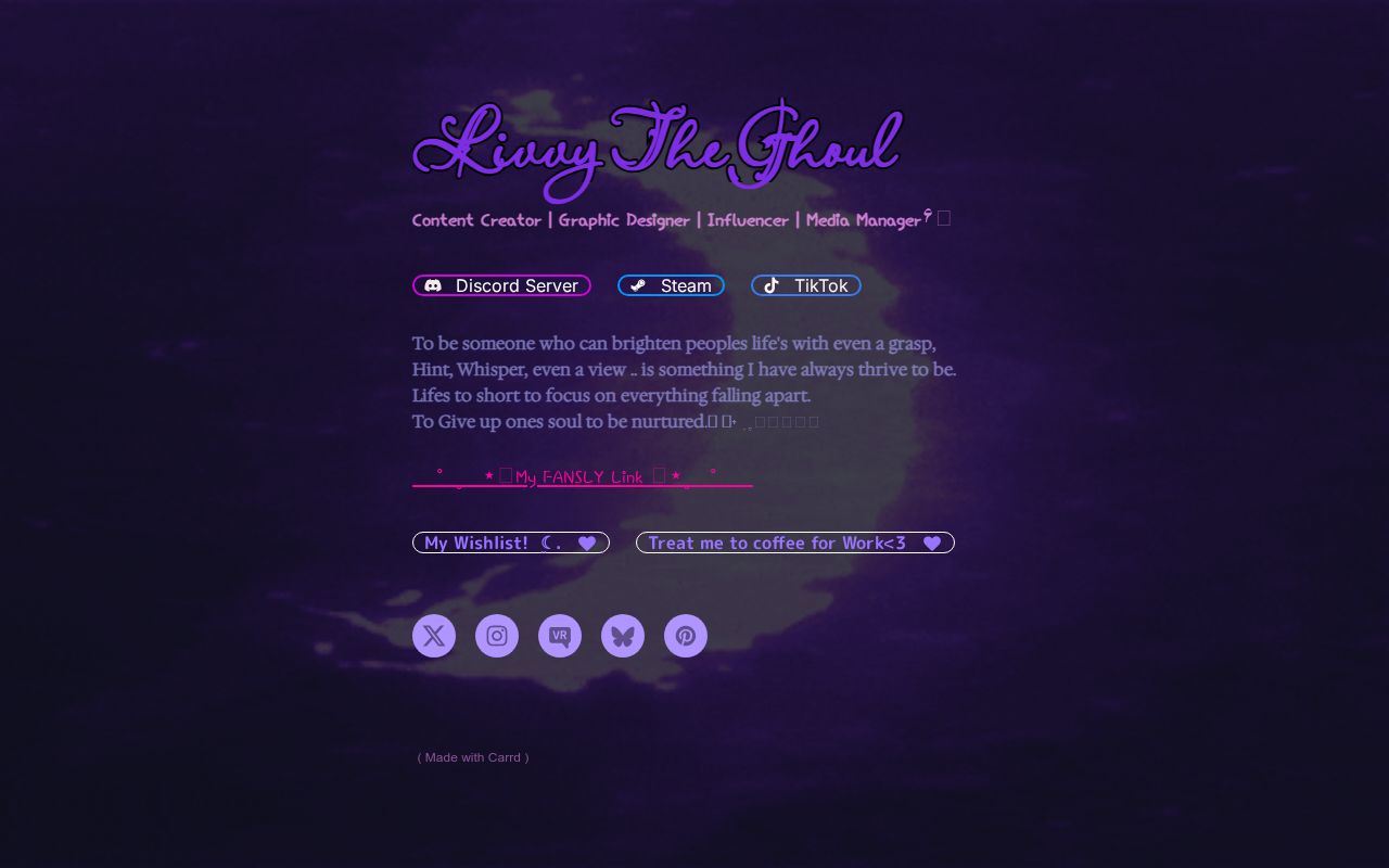 Livvy The Ghoul Card